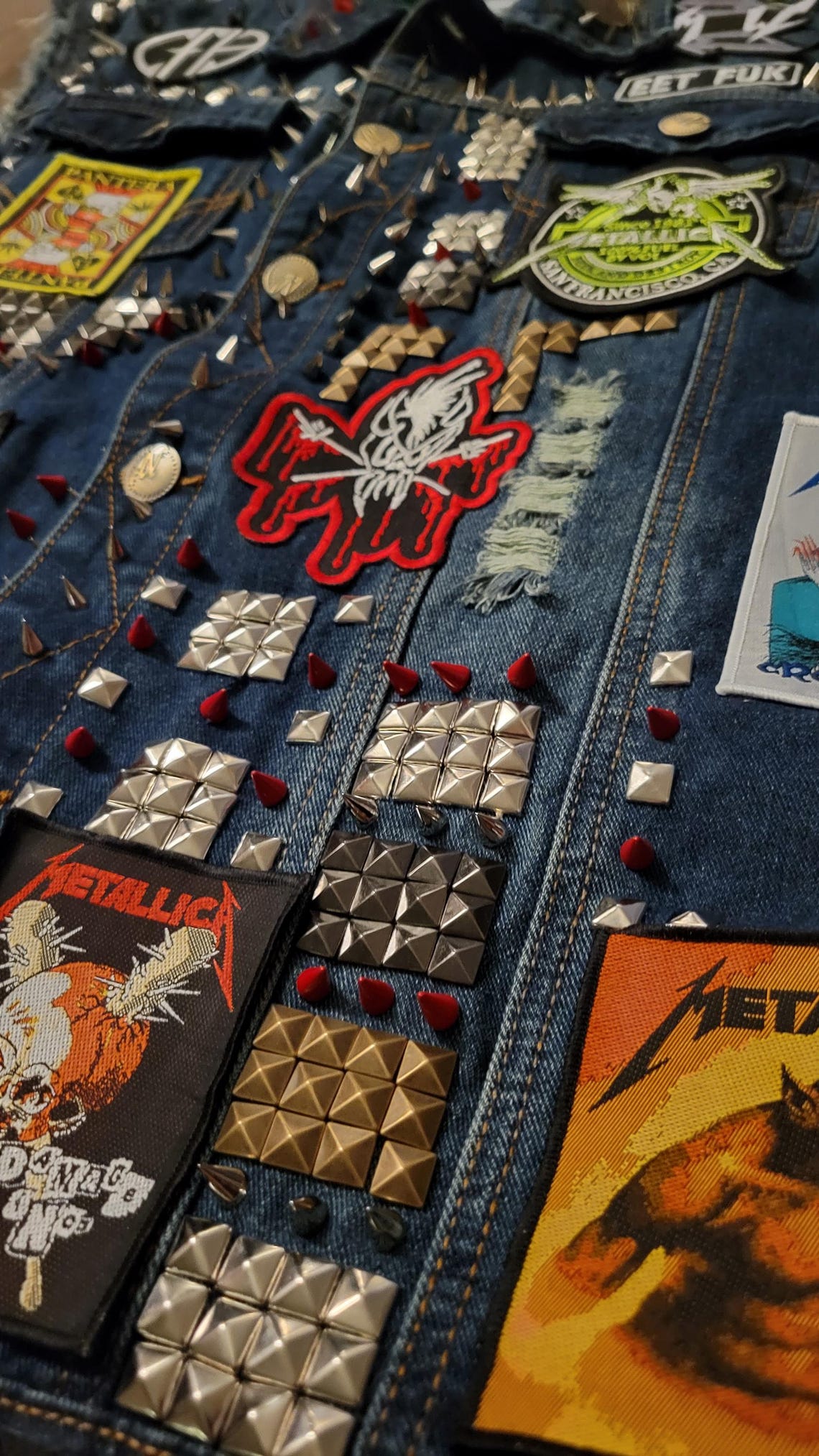 Metallica Pantera M72 Tour Battle Jacket Vest Denim CUSTOM MADE (full ...