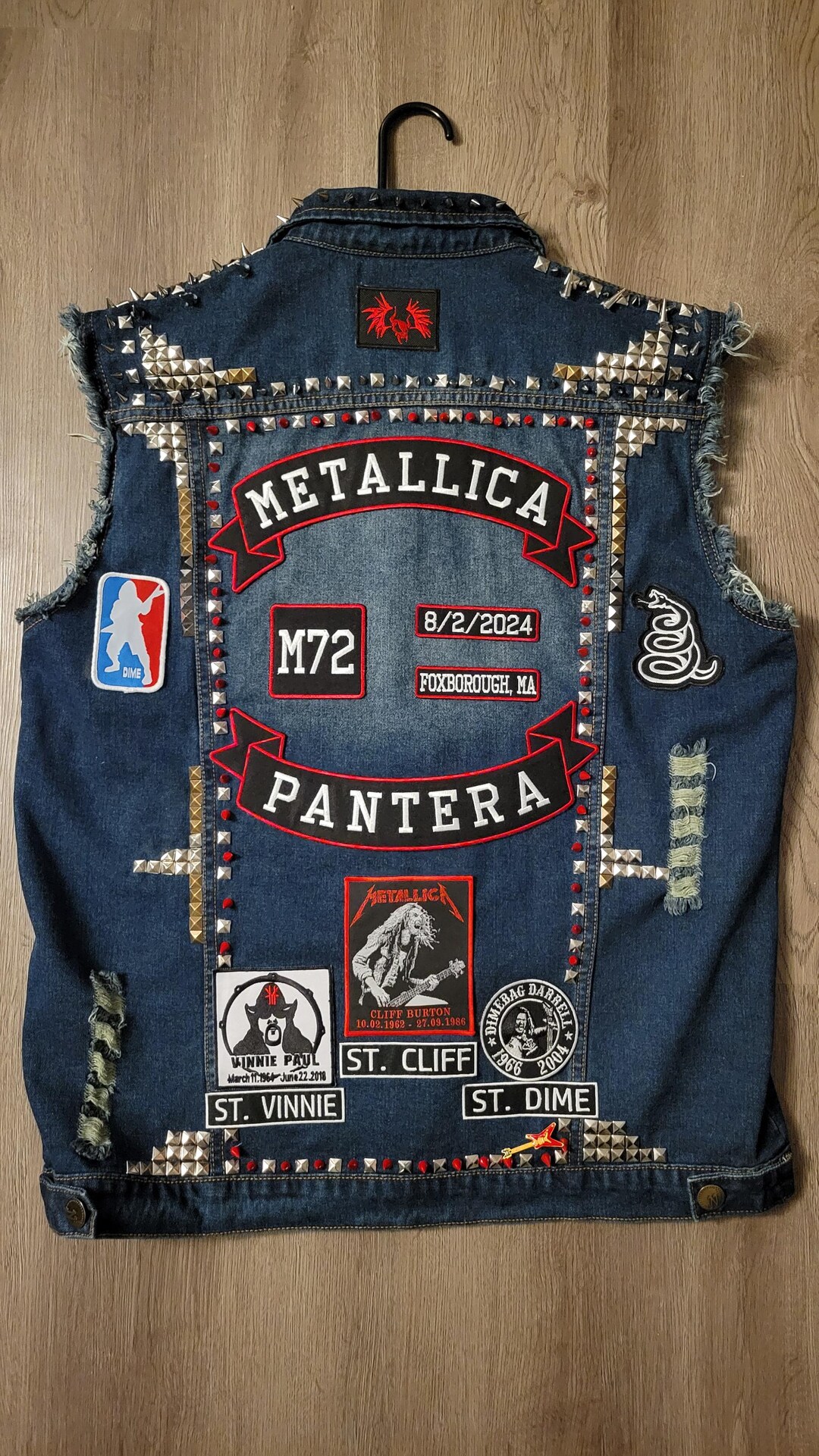 Metallica Pantera M72 Tour Battle Jacket Vest Denim CUSTOM MADE full ...