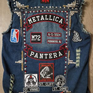 Metallica Pantera M72 Tour Battle Jacket Vest Denim CUSTOM MADE (full ...