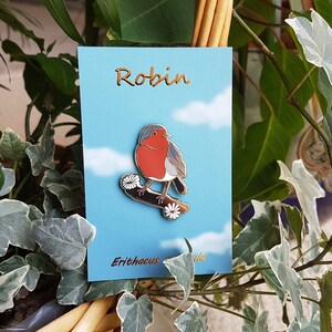 Robin Enamel Pin - Etsy