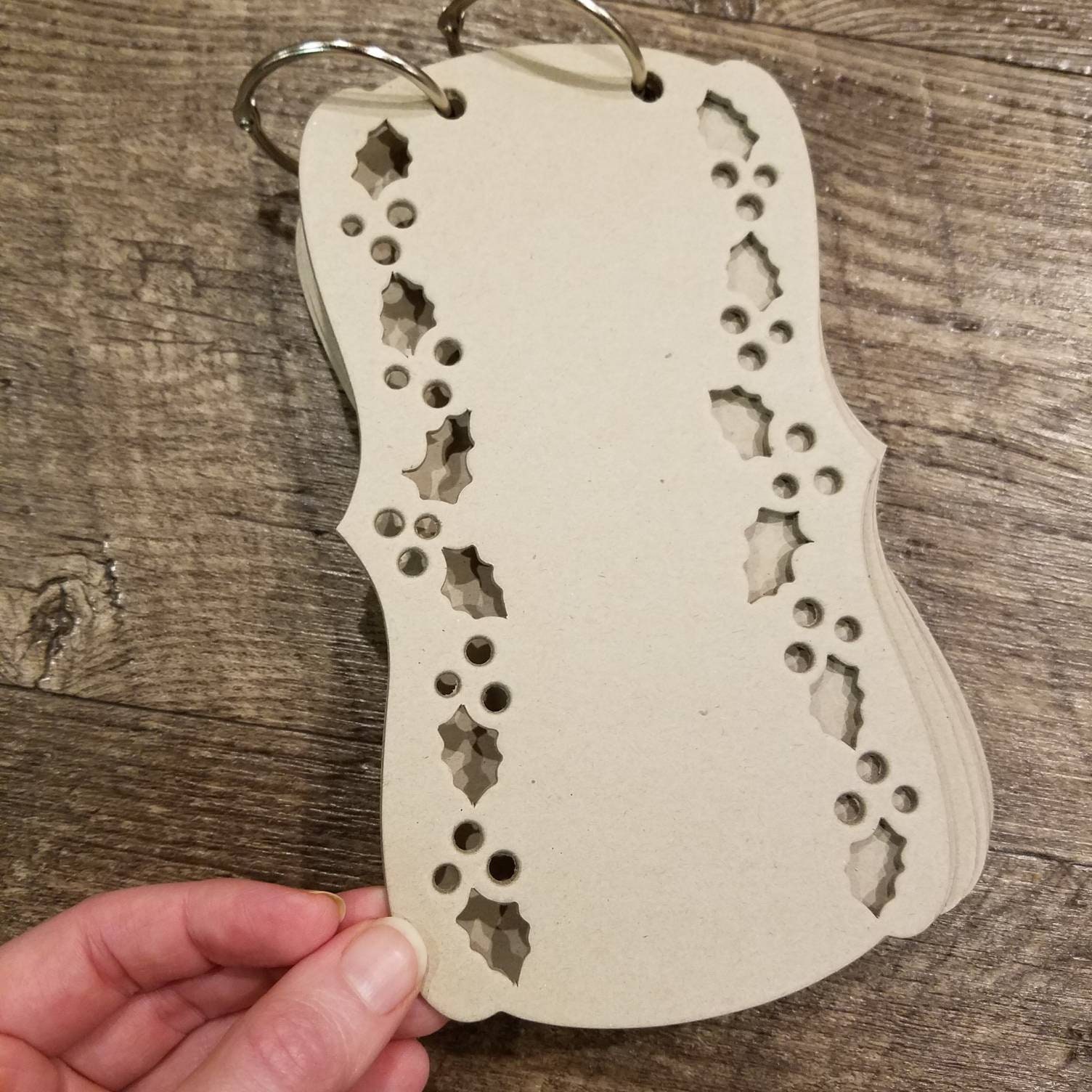 Blank DIY Die Cut Chipboard Holiday Board Book or Christmas Scrapbook ...