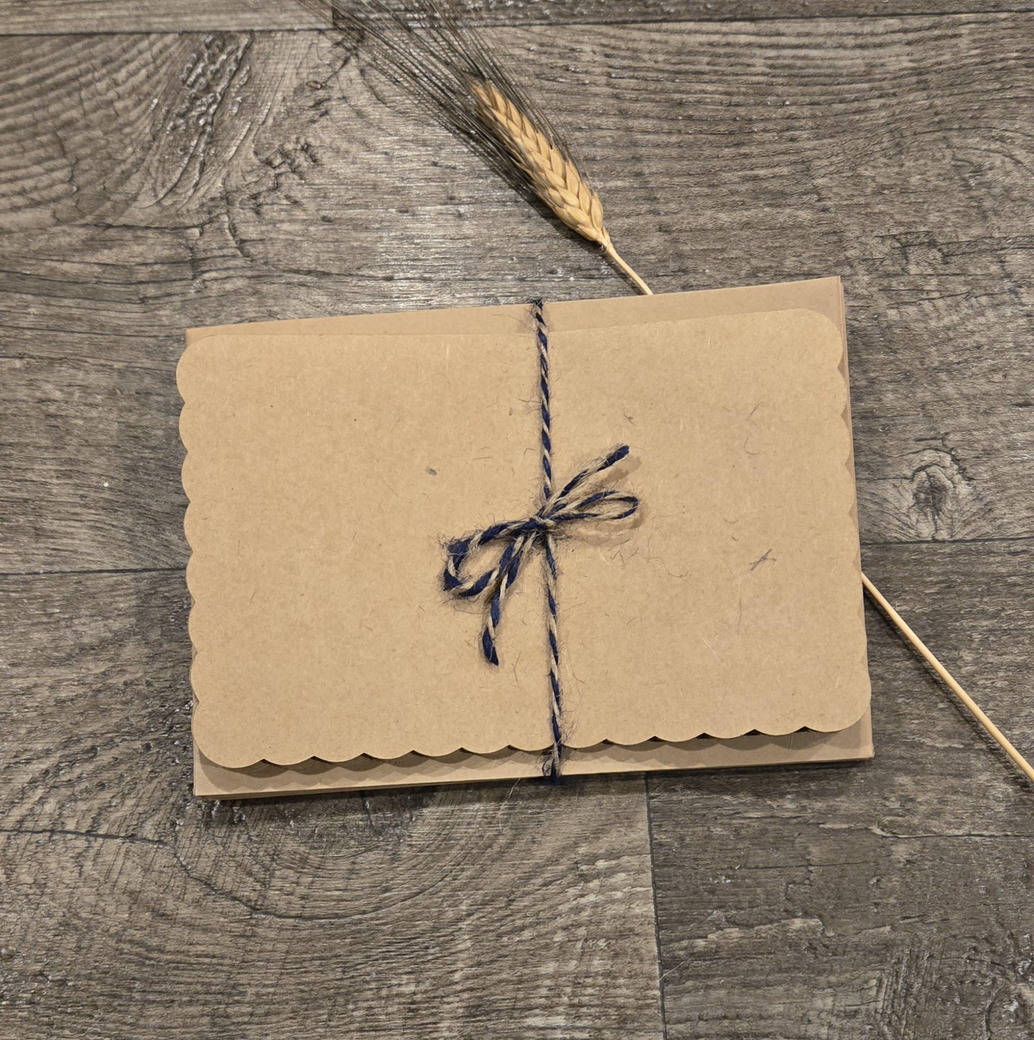 Kraft Brown Scalloped A7 Cardstock Set: 7x5 Blank Cards With Matching ...