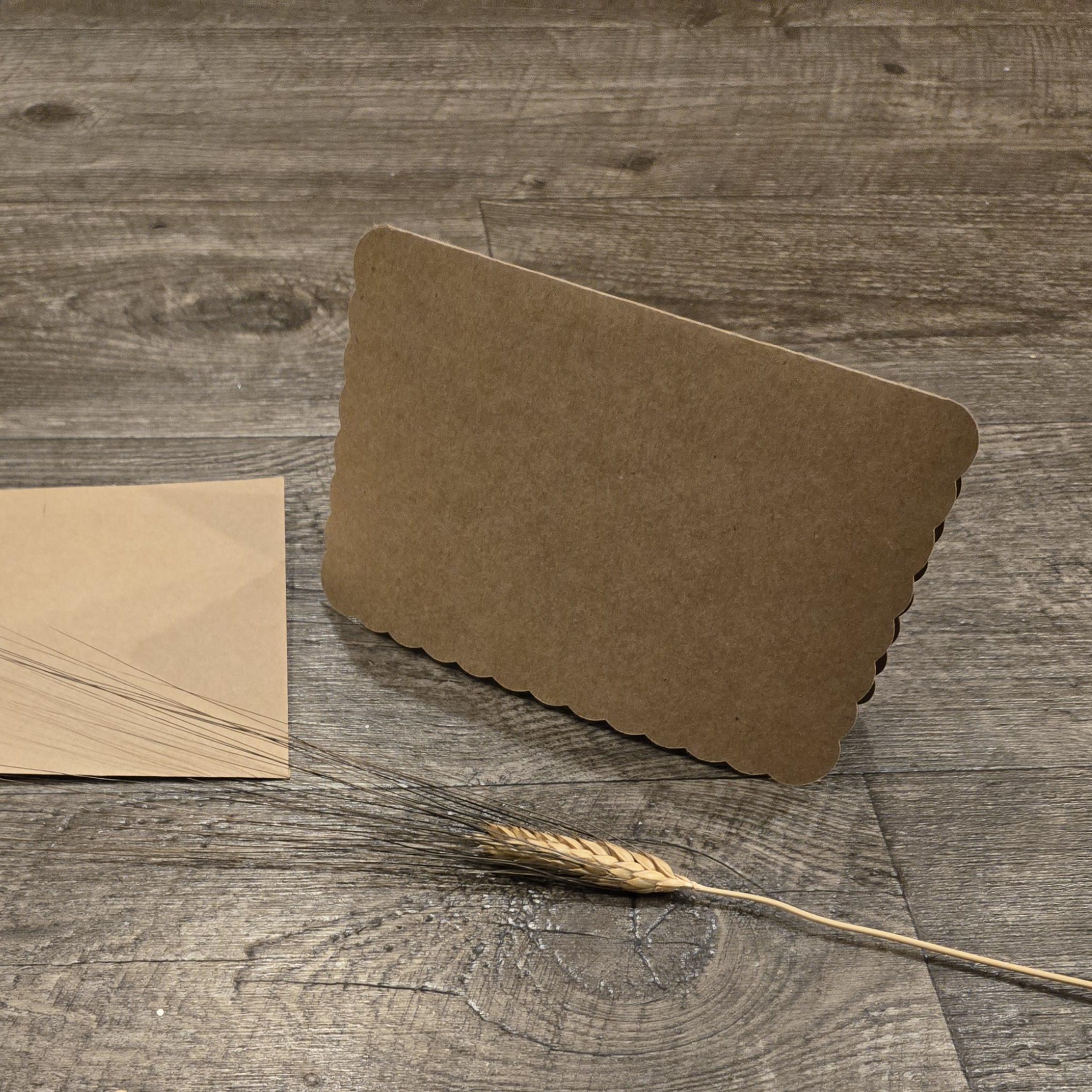 Kraft Brown Scalloped A7 Cardstock Set: 7x5 Blank Cards With Matching ...