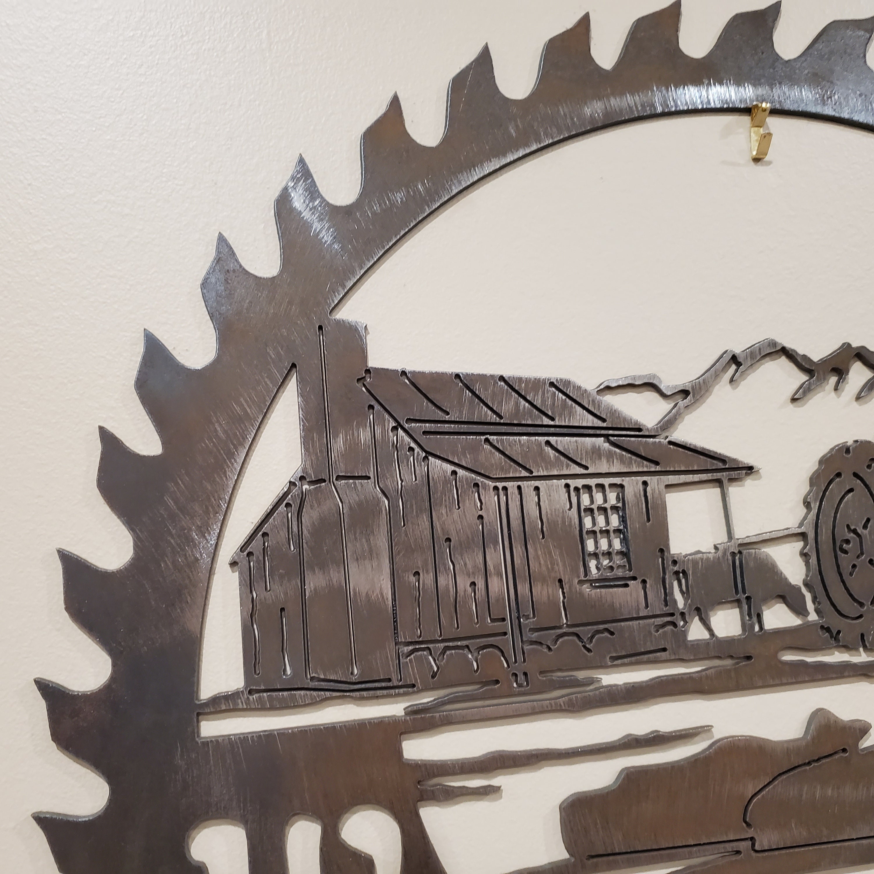 Welcome Circular Saw Blade Steel Cutout Wall Decor, Welcome Metal ...