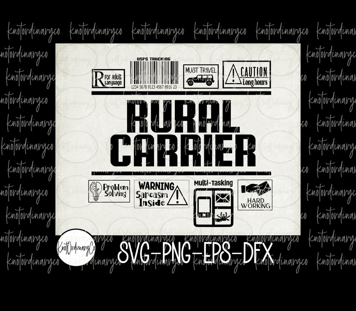 Rural Carrier Ingredients SVG Png Eps Dxf *digital Download* - Etsy