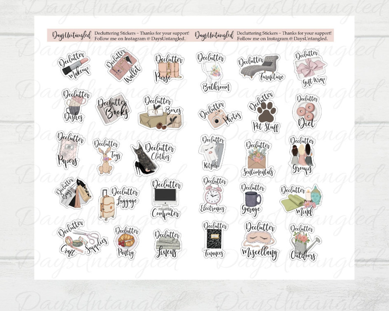 Printable Konmari-inspired Declutter Stickers Organize - Etsy