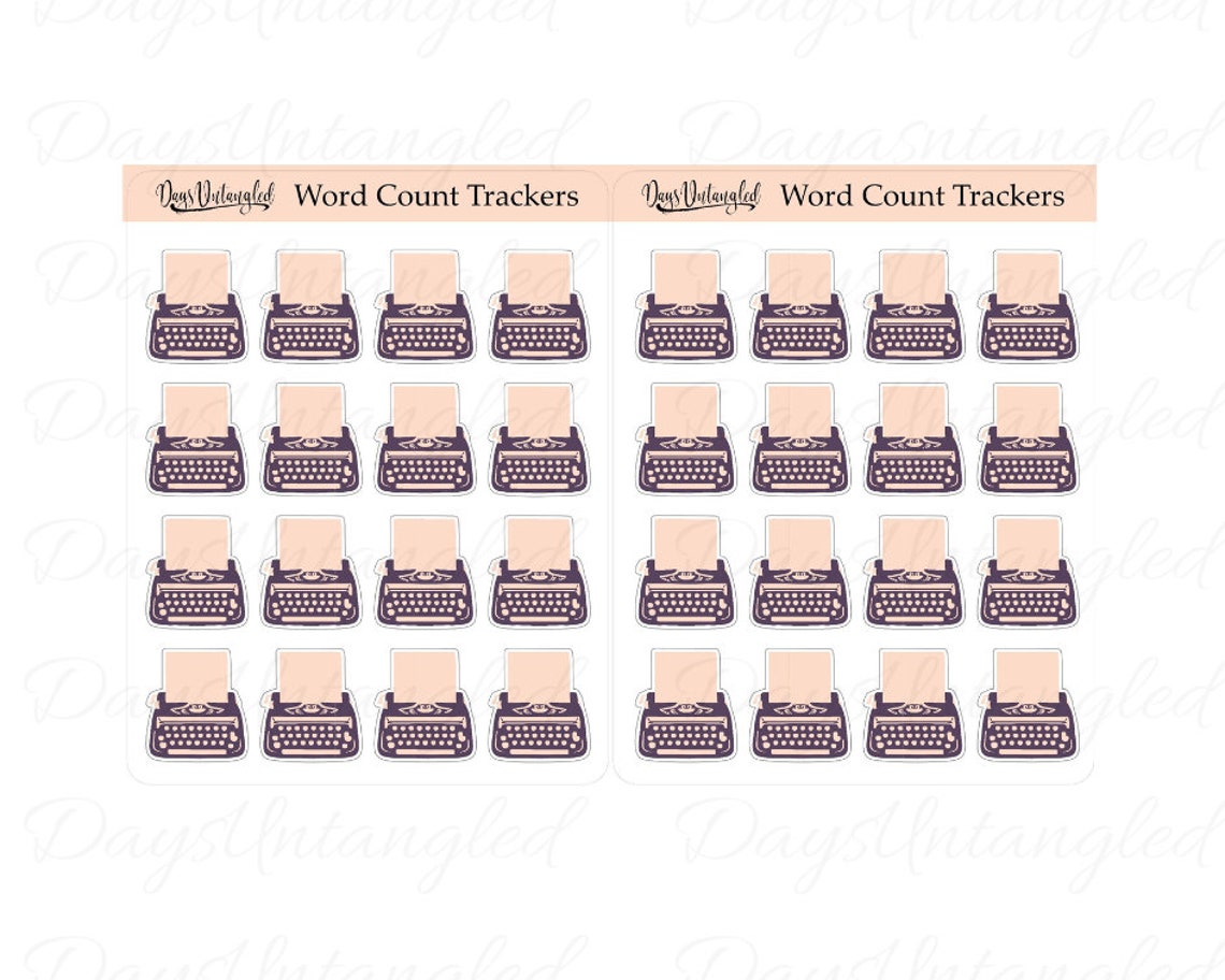 Printable Word Count Stickers for Writers Nanowrimo - Etsy