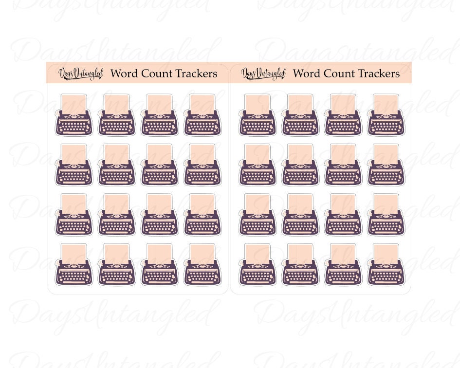 Printable Word Count Stickers for Writers Nanowrimo - Etsy
