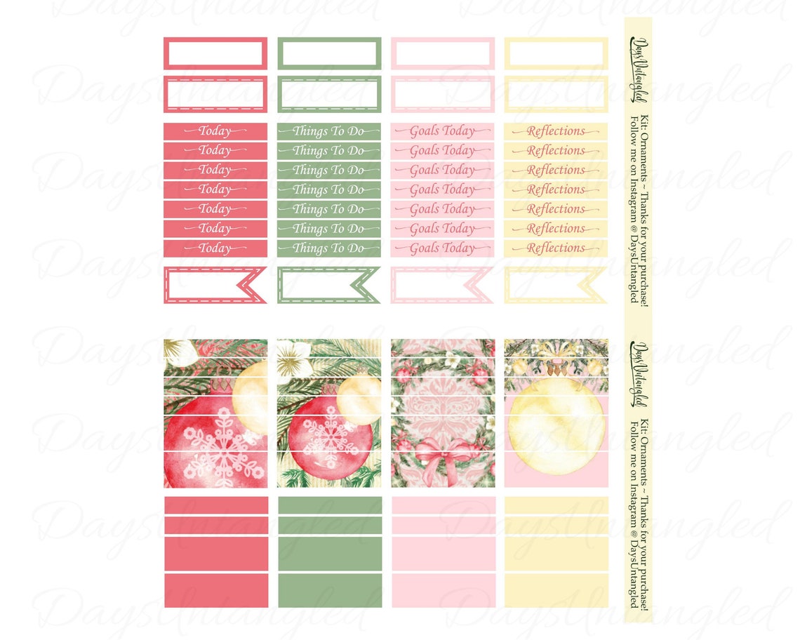 Christmas Printable Planner Stickers Weekly Kit Winter - Etsy