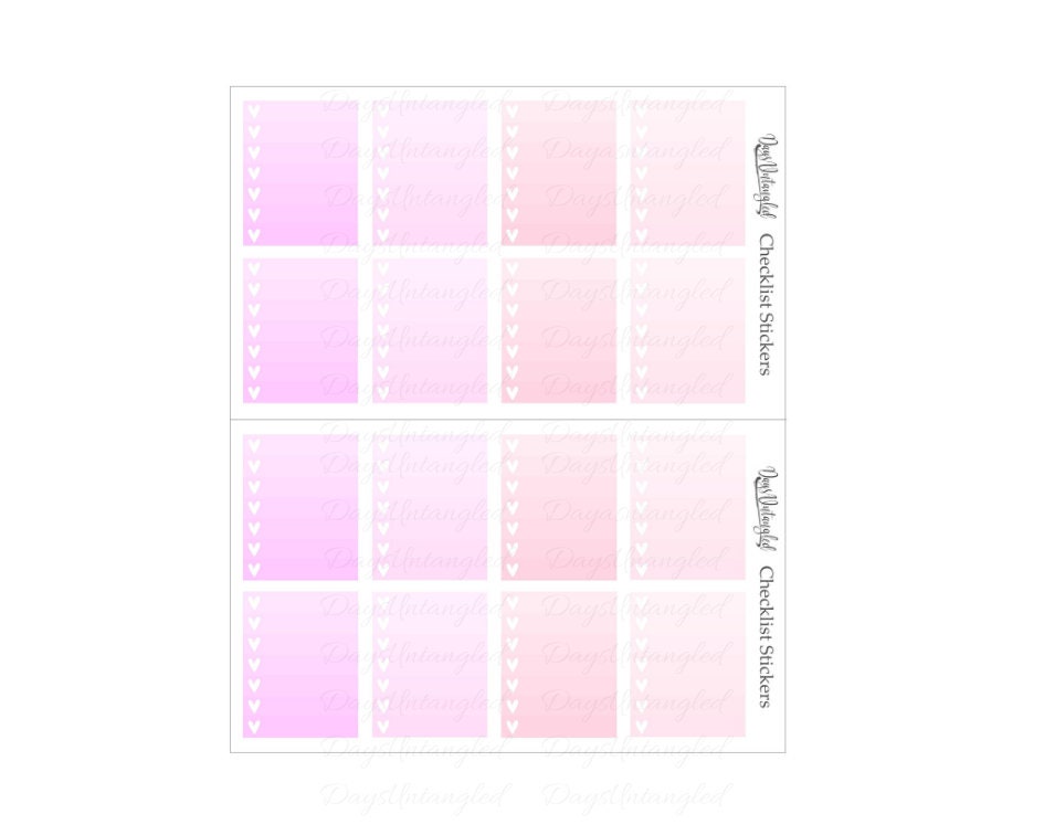 Pink Blush Printable Checklist Planner Stickers Functional - Etsy