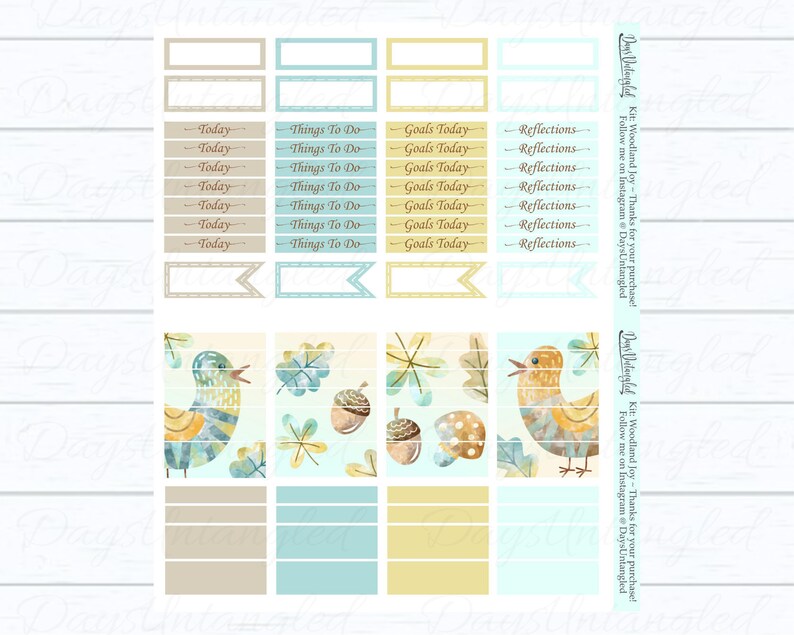 Woodland Printable Planner Stickers Weekly Kit Fall Autumn - Etsy