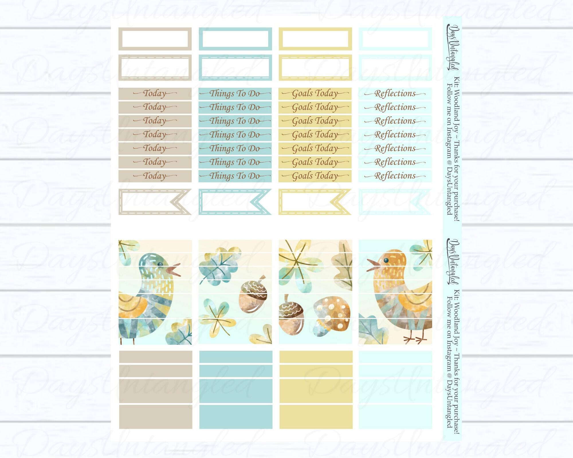 Woodland Printable Planner Stickers Weekly Kit Fall Autumn - Etsy