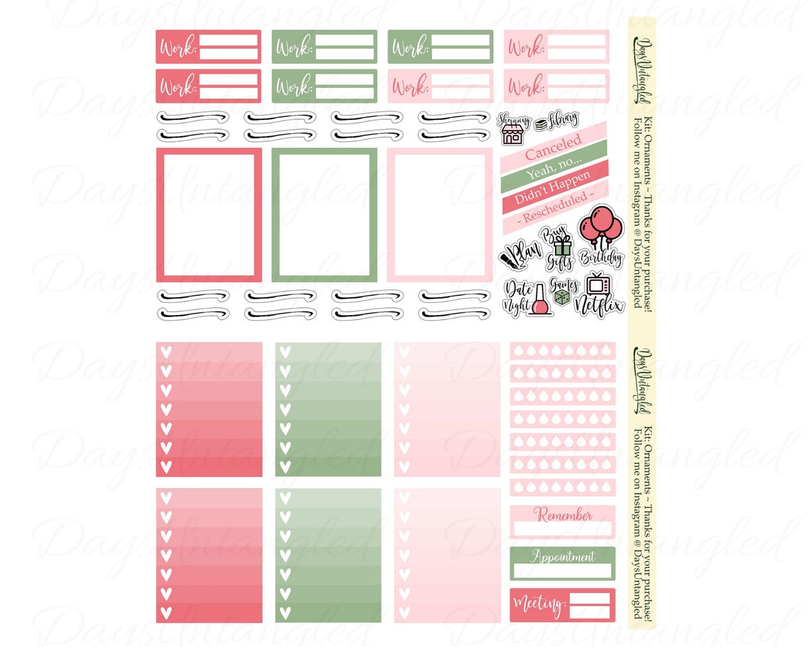 Christmas Printable Planner Stickers Weekly Kit Winter - Etsy