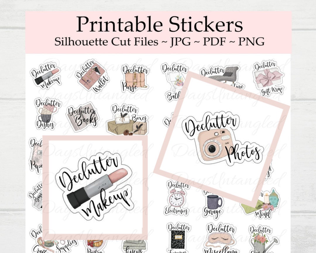 Printable Konmari-inspired Declutter Stickers Organize Clean Tidy ...