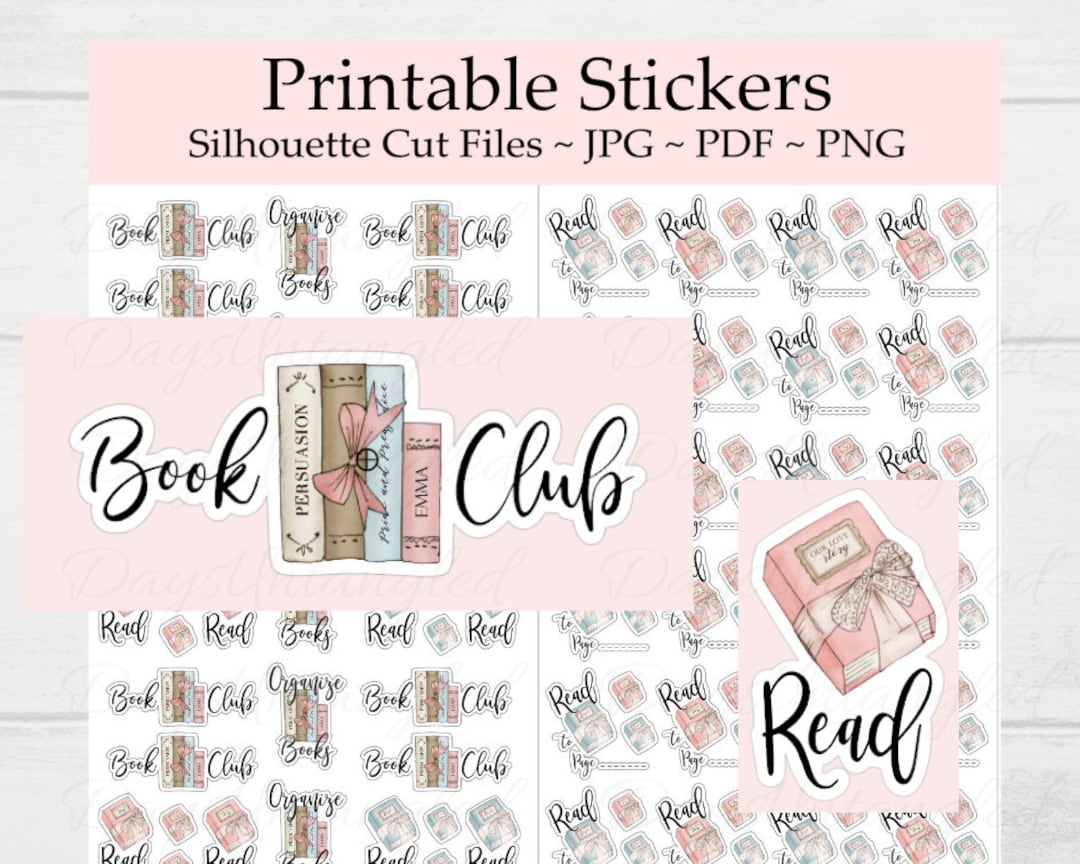 Printable Book Club Stickers Reading Trackers, Read to Page, Pages Read ...