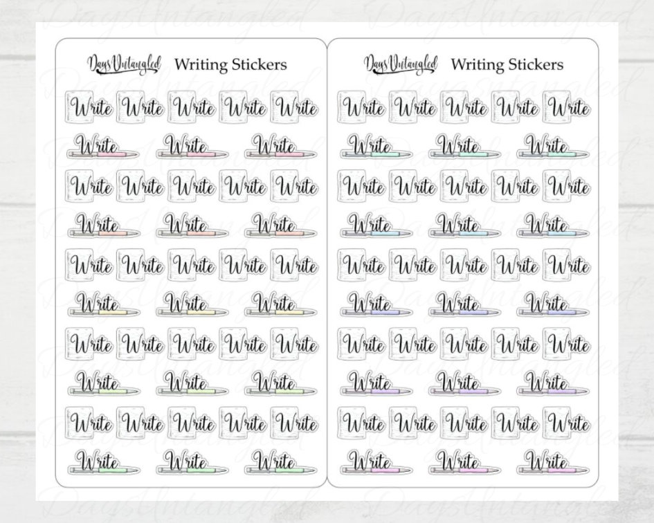 Printable Write Stickers Functional for Planners Writing - Etsy
