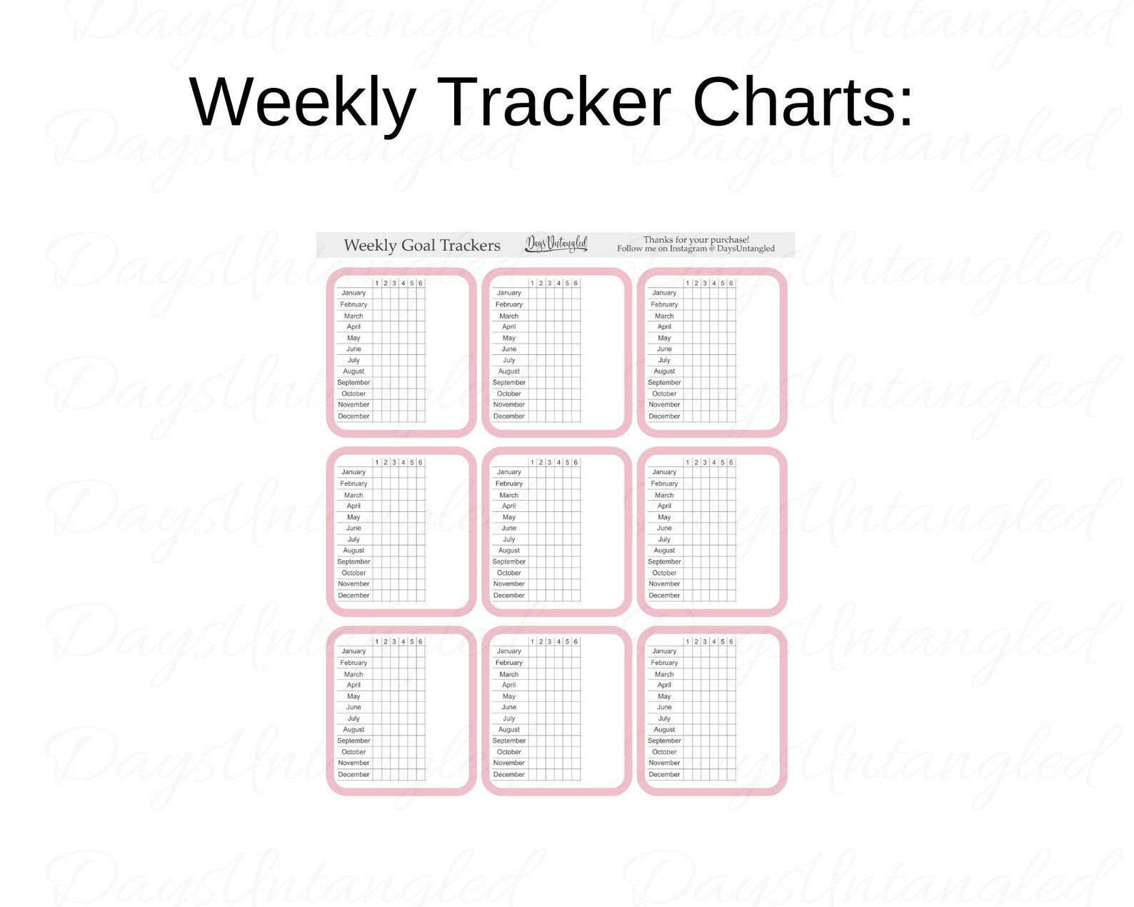 Printable Weekly Goal Tracker Kit New Year's Resolution Goal Trackers ...