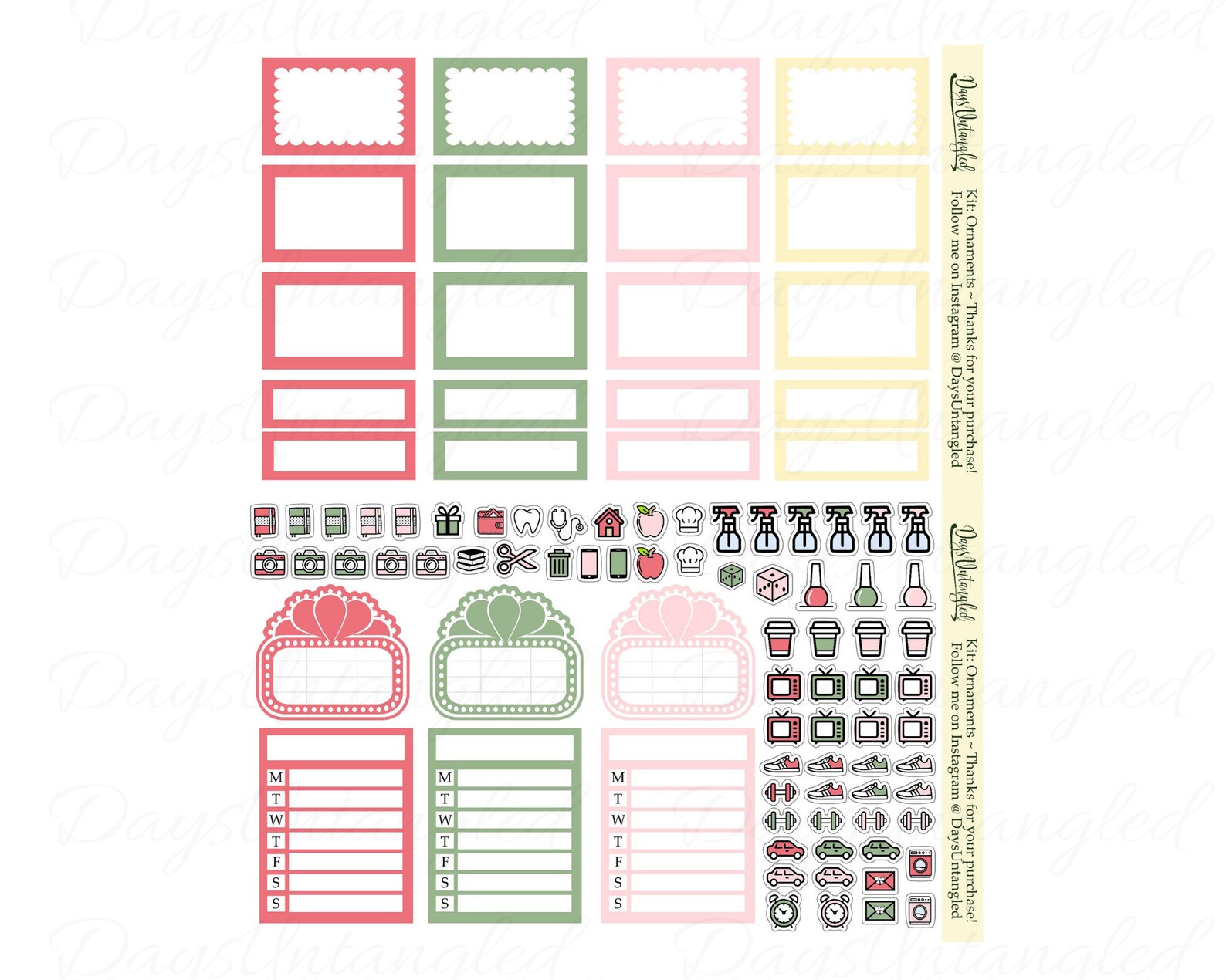 Christmas Printable Planner Stickers Weekly Kit Winter | Etsy