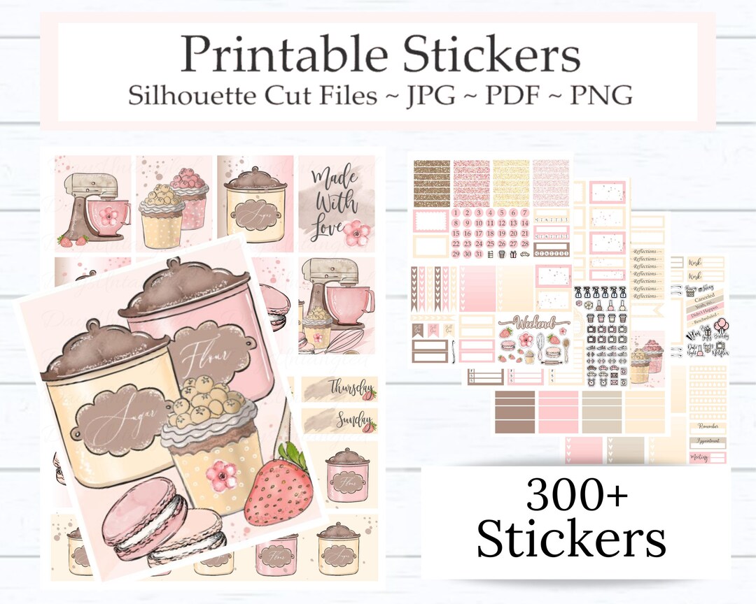 Baking Printable Planner Stickers Weekly Kit Summer Strawberry Treats ...