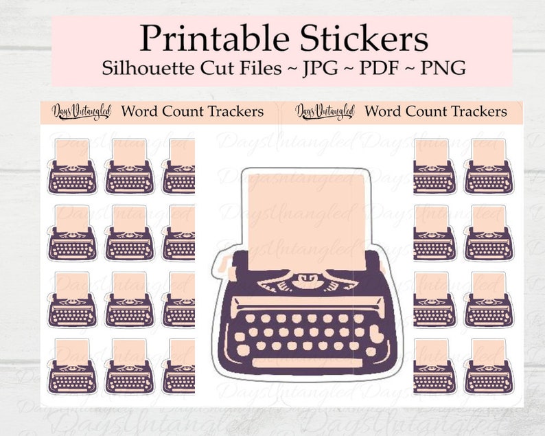 Printable Word Count Stickers for Writers Nanowrimo - Etsy