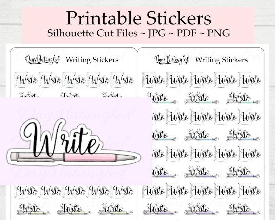 Printable Write Stickers Functional for Planners Writing - Etsy