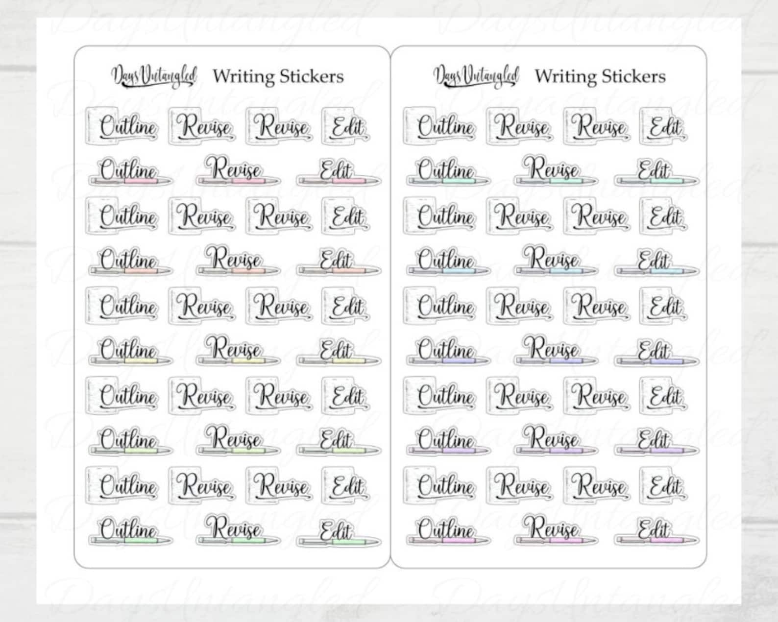 Printable Write Stickers Functional for Planners Writing | Etsy