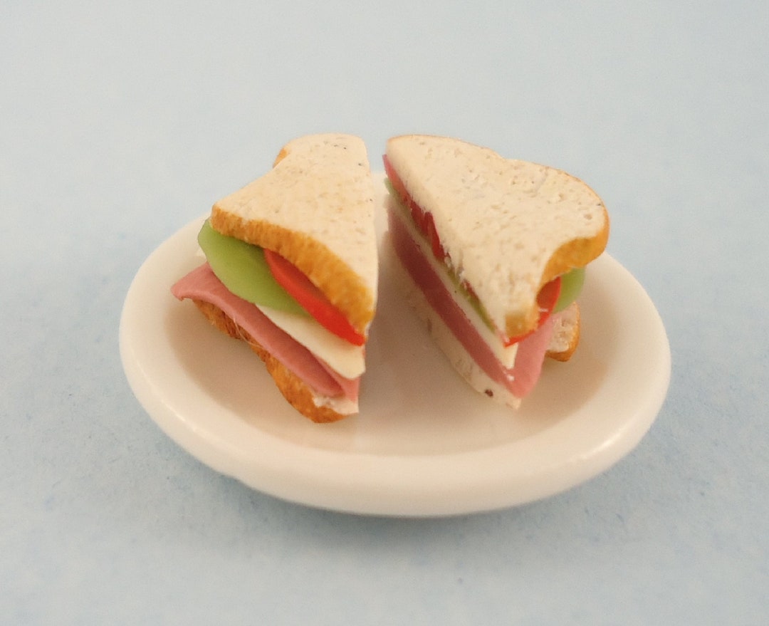Dollhouse Miniature Ham and Cheese Sandwich - Etsy UK