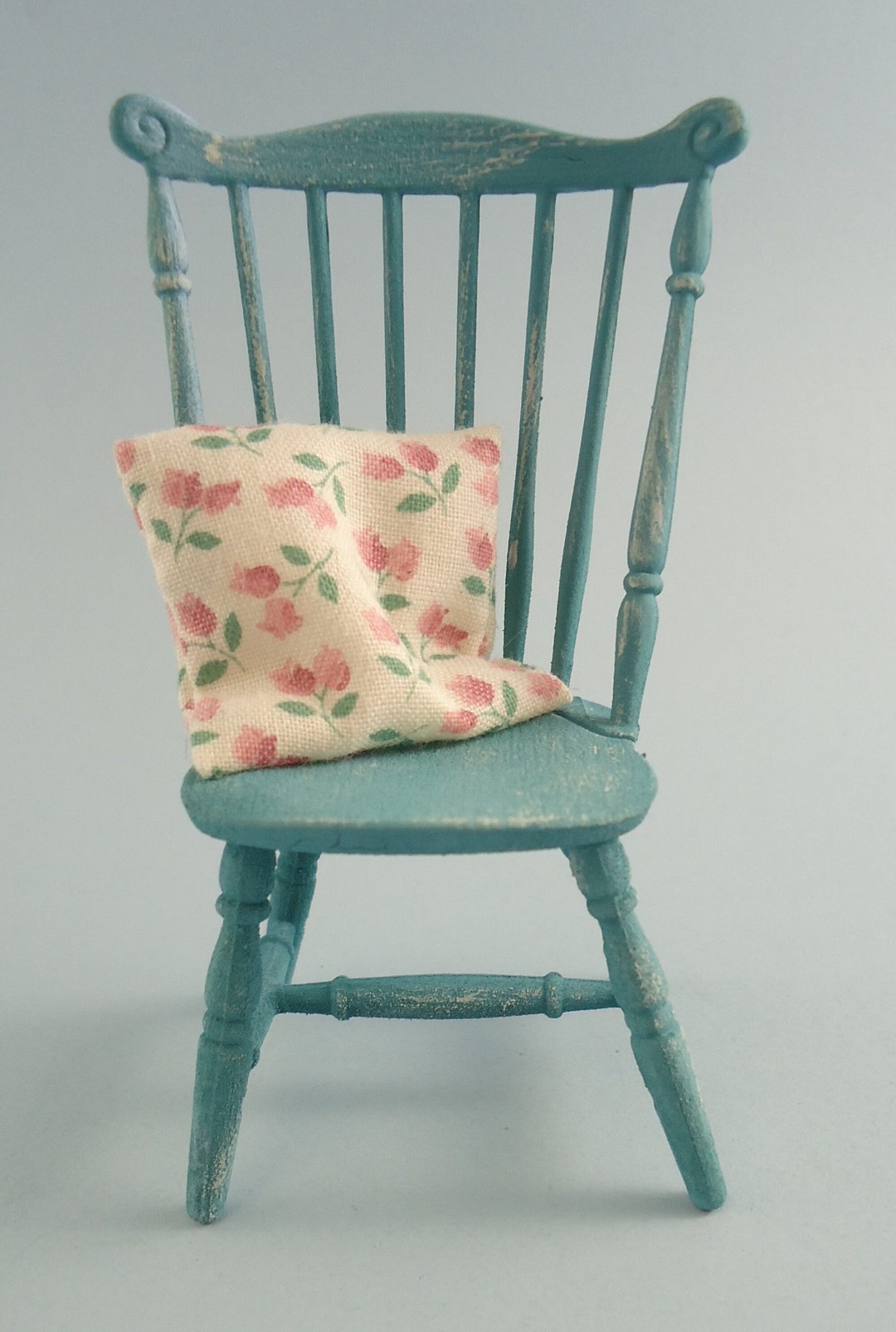 Dollhouse Miniature Blue Tea Party Chair 3 - Etsy