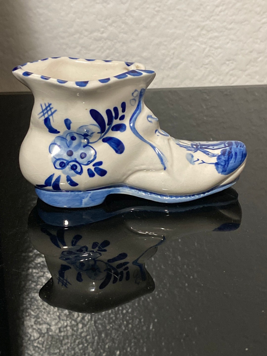 Hand Painted Delft Blue Shoe - Etsy