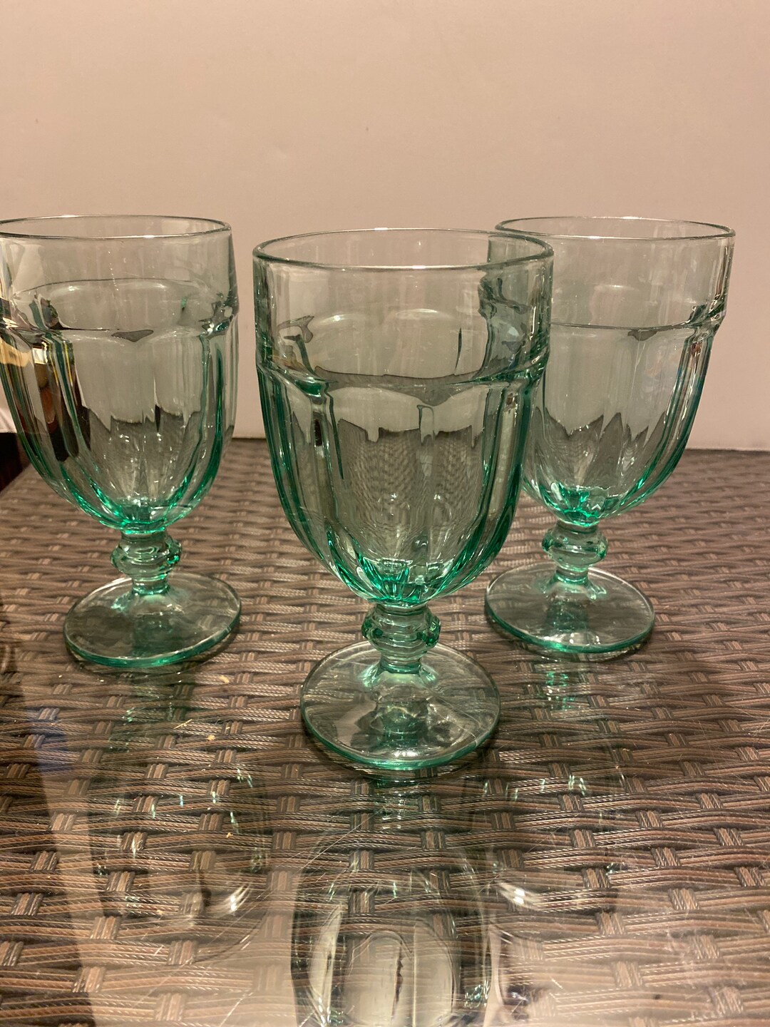 Vintage Green Libby Duratuff Drinking Goblets - Etsy