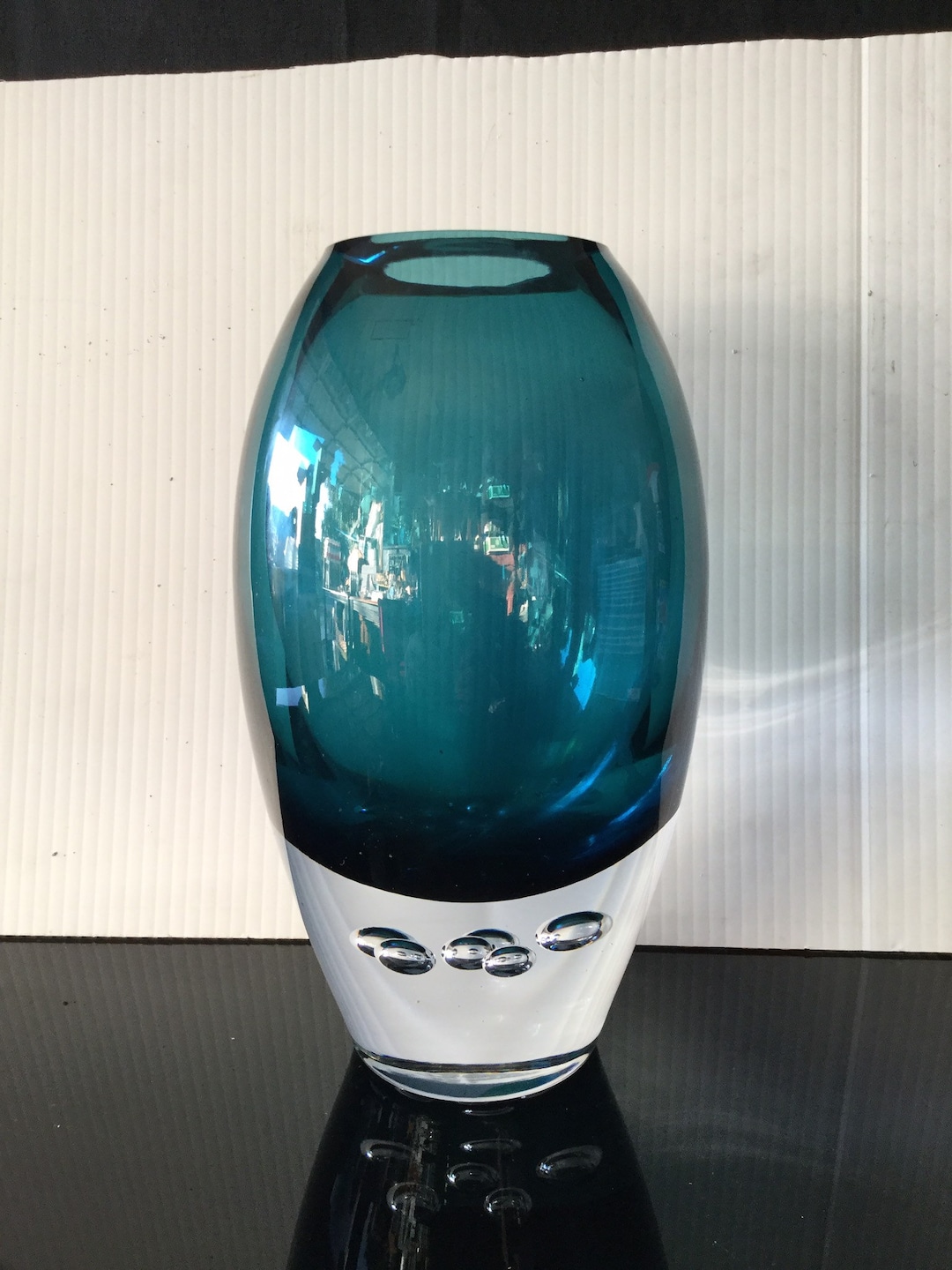 Handblown Crystal Two Tone Vase - Etsy