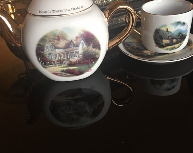 Thomas Kinkade Tea Set - Etsy