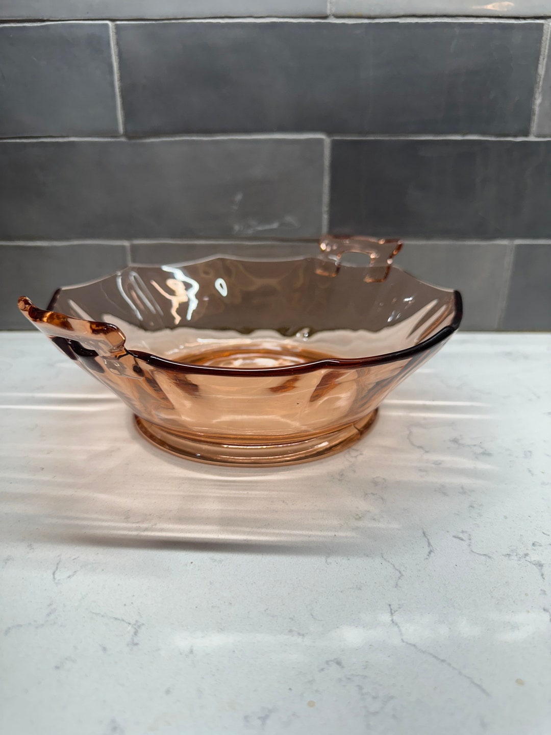 Pink Cambridge Decagon Glass Bowl - Etsy