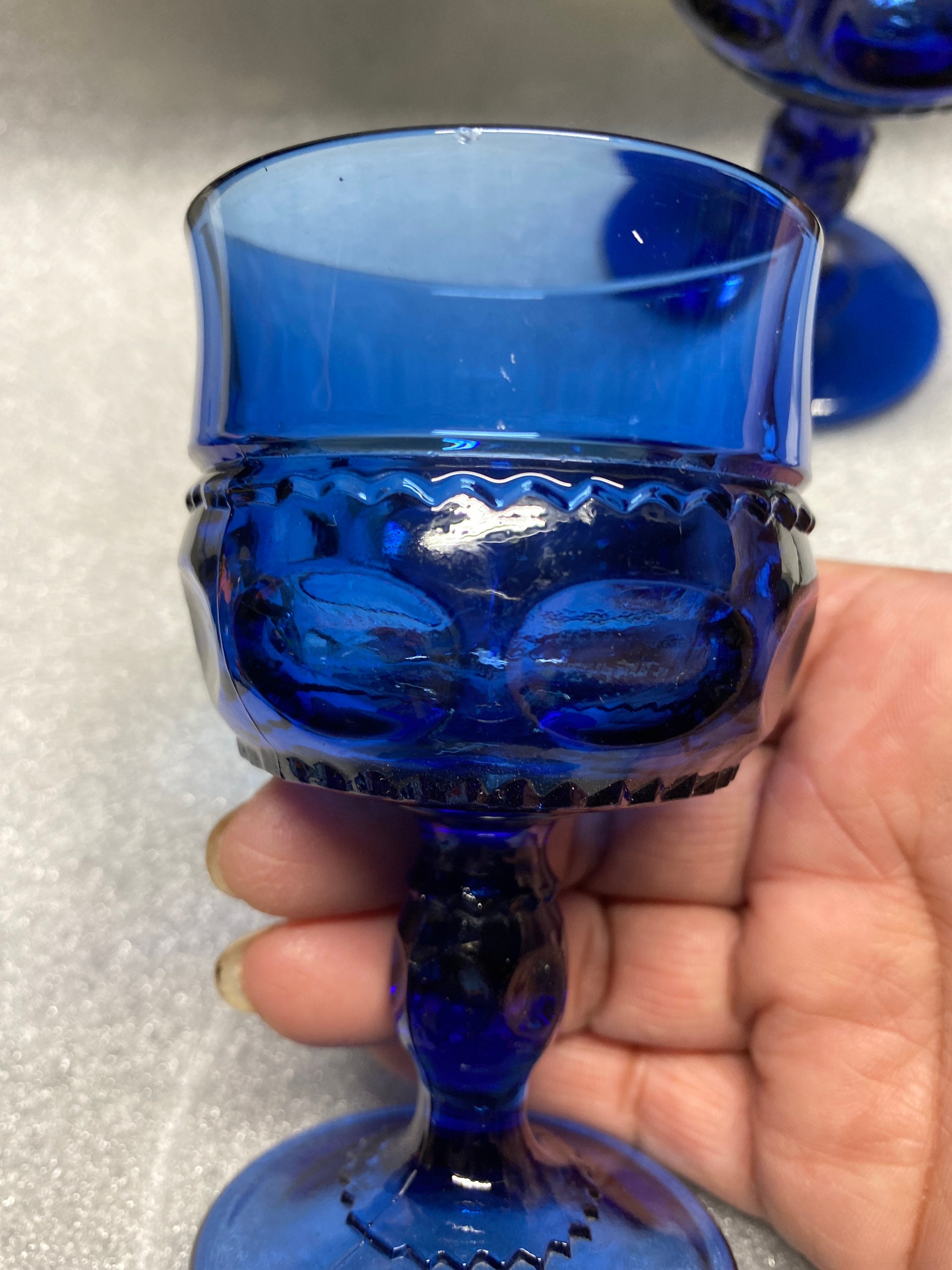 Tiara King Crown cobalt goblets | Etsy