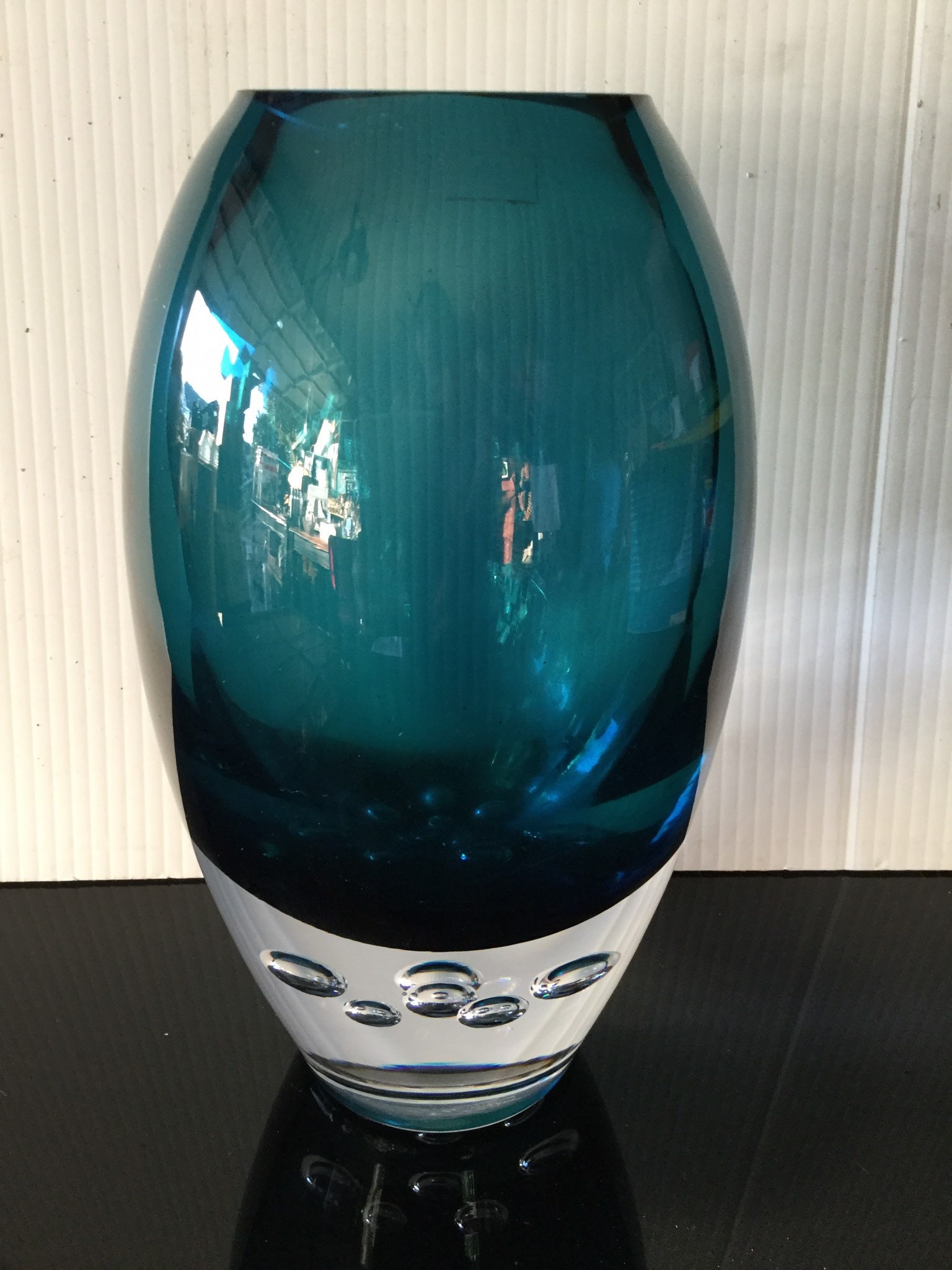 Handblown crystal two tone vase | Etsy