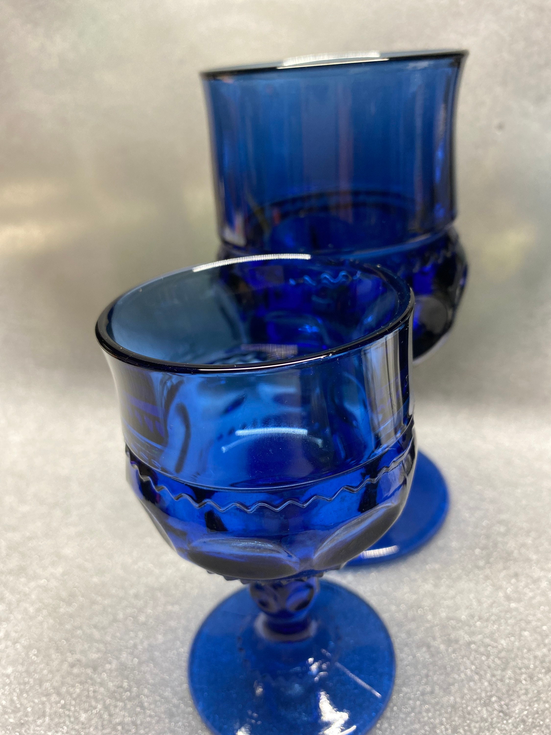 Tiara King Crown cobalt goblets | Etsy