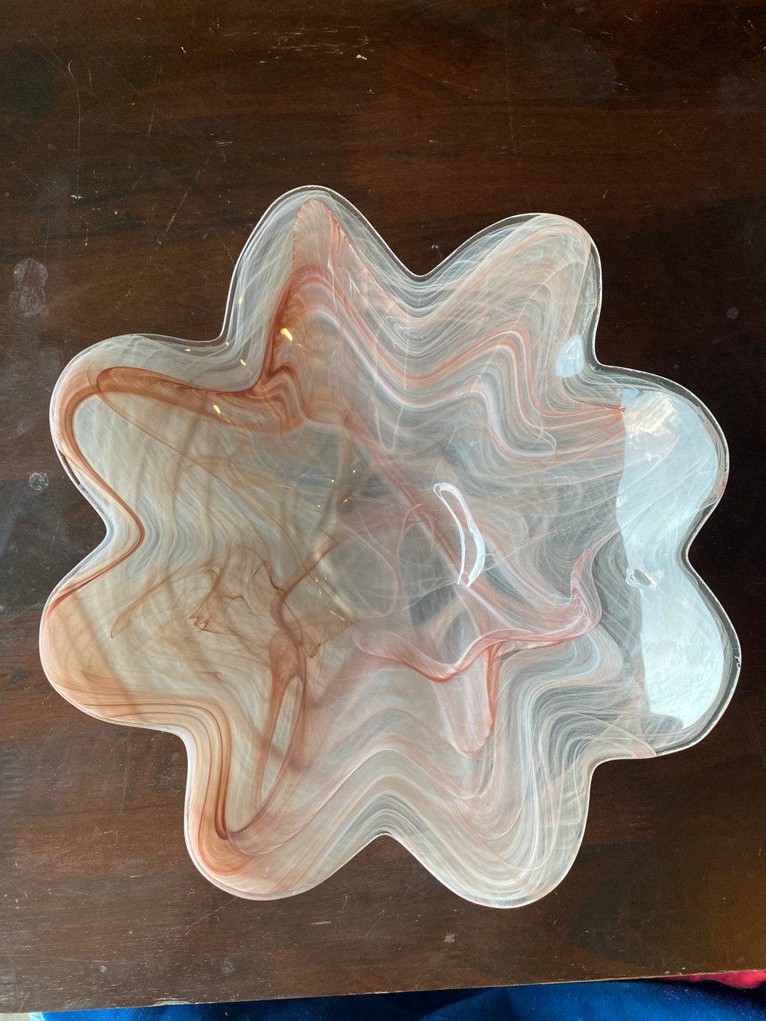 Art Glass Scallop Edge Bowl - Etsy