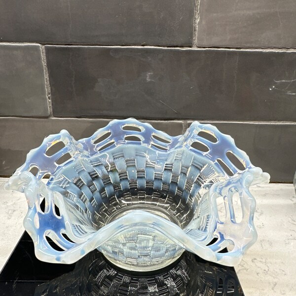 Fenton Basket Weave Bowl - Etsy