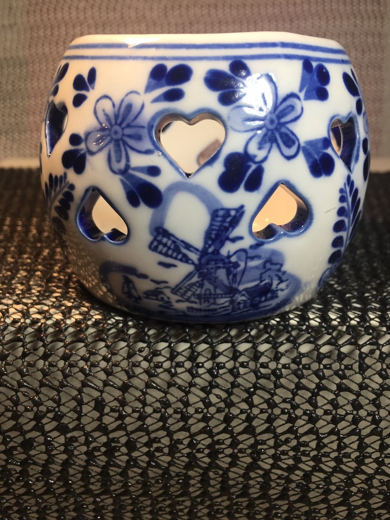 Vintage Blue Delft Deco Candle Holders and Coffee Mug - Etsy