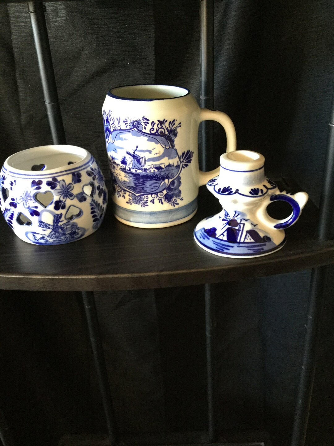 Vintage Blue Delft Deco Candle Holders and Coffee Mug - Etsy