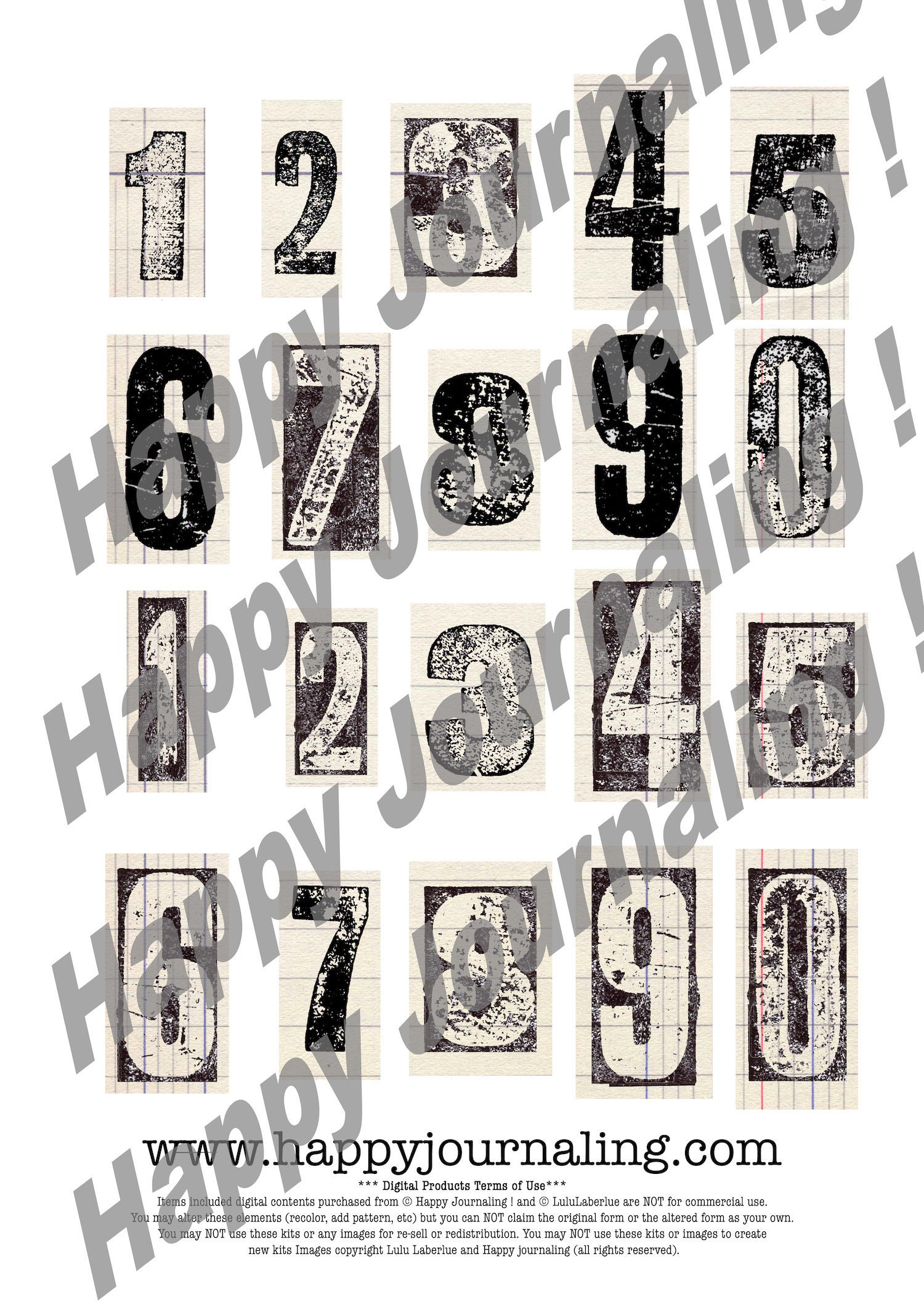 Jumbo Numbers for Journaling Dates - Digital Downloadable - Etsy