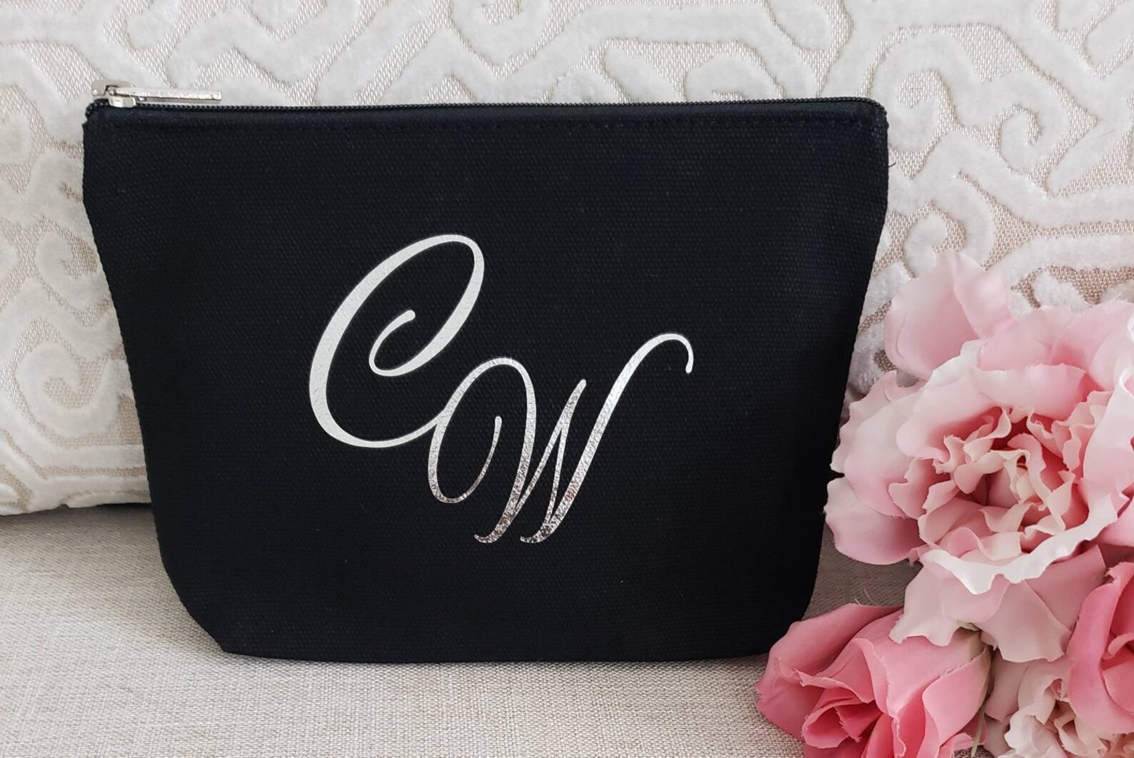 Monogram Makeup Bag LargeCosmetic Bag Bridal Party Gift | Etsy