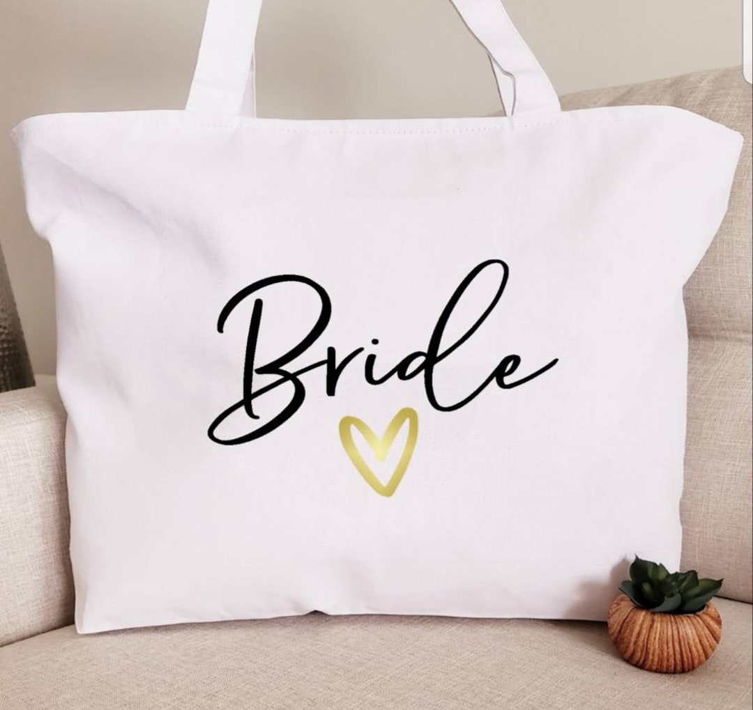 Extra Large Bride Canvas Tote Bag: Bridal Shower Gift - Etsy