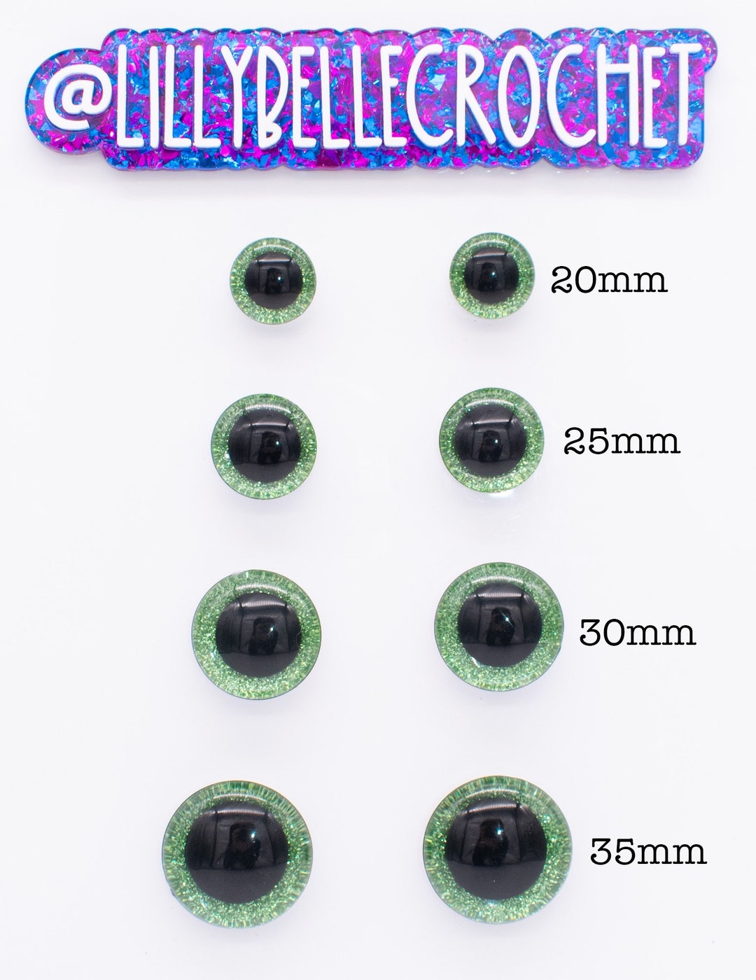 Handmade Light Green Glitter Safety Eyes - Etsy