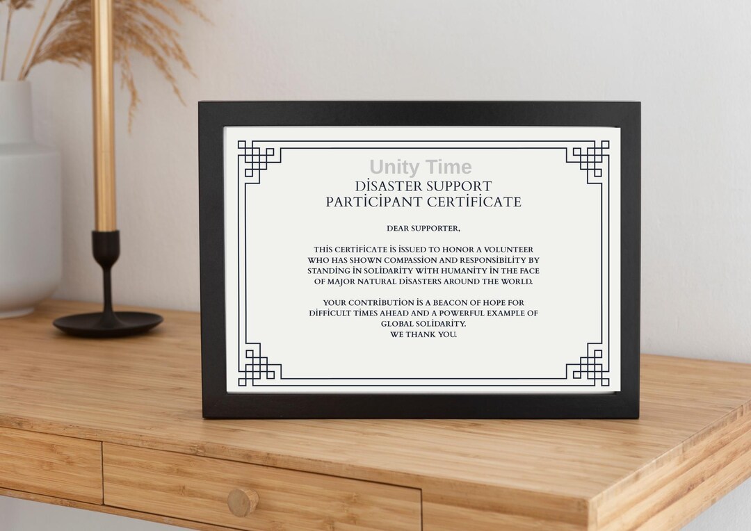 Digital Certificate for Disaster Relief - Downloadable and Printable ...
