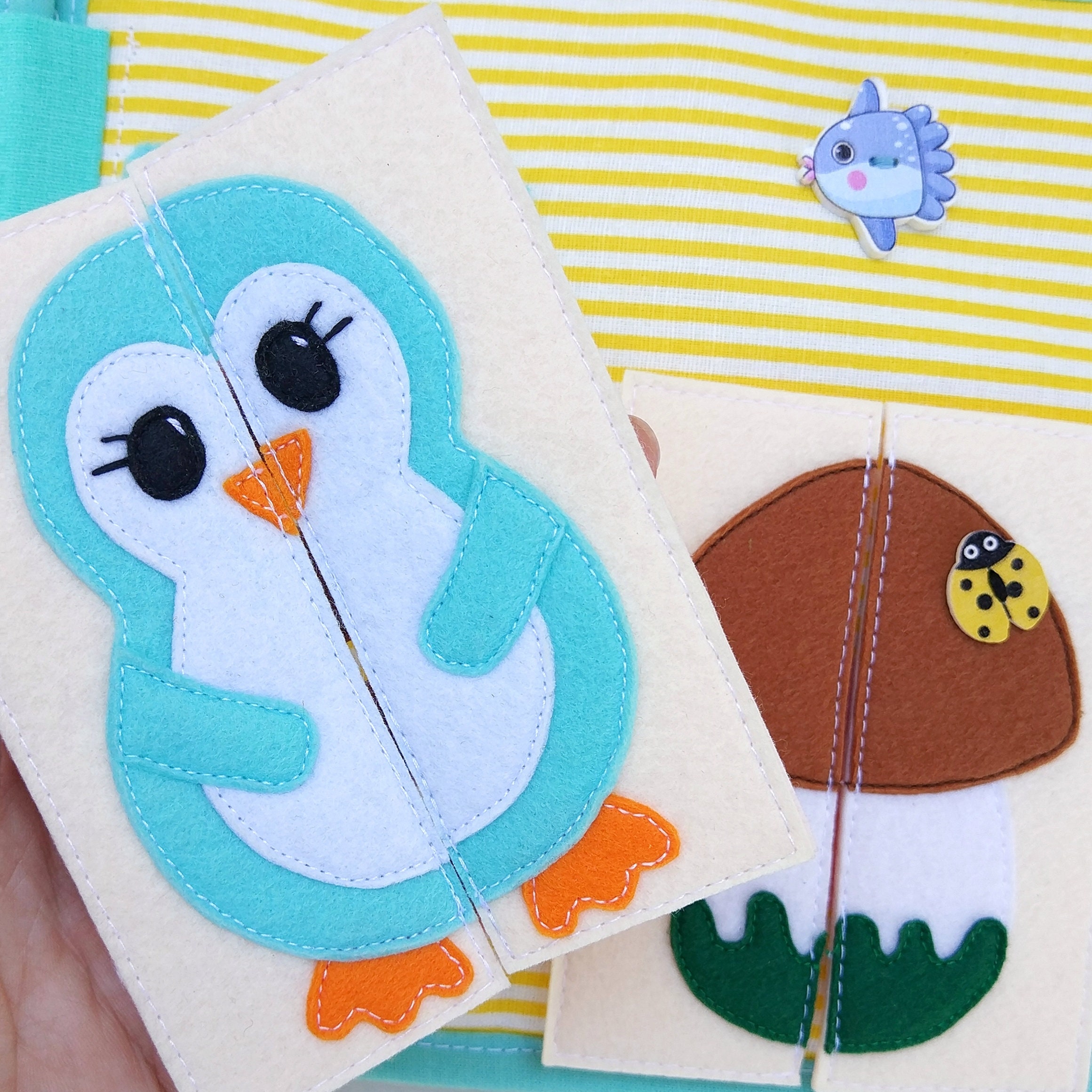 Page of the quiet book felt puzzles for kids a soft | Etsy