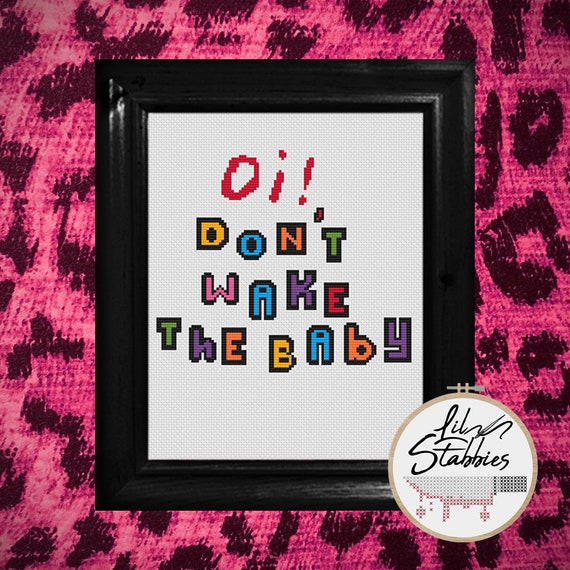 Oi Don't Wake the Baby Cross Stitch Pattern Punk Baby | Etsy