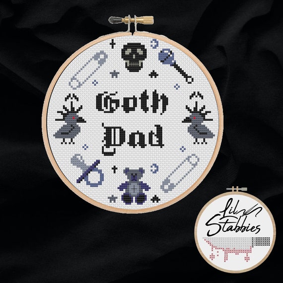 Goth Dad Cross Stitch Pattern Punk Cross Stitch Pattern | Etsy