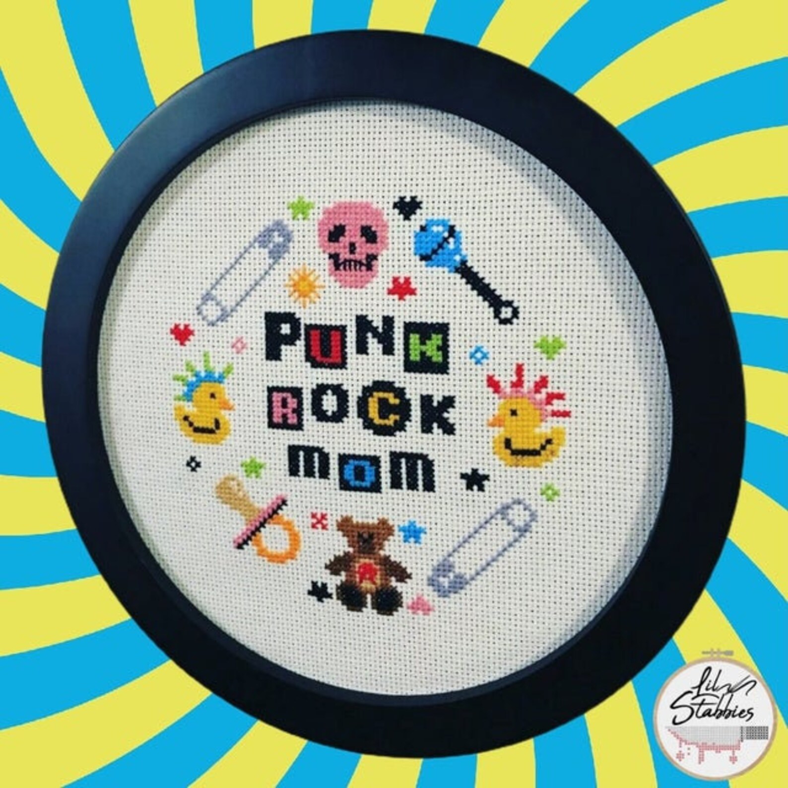 Punk Rock Mom Cross Stitch Pattern - Punk Cross Stitch Pattern - Goth ...