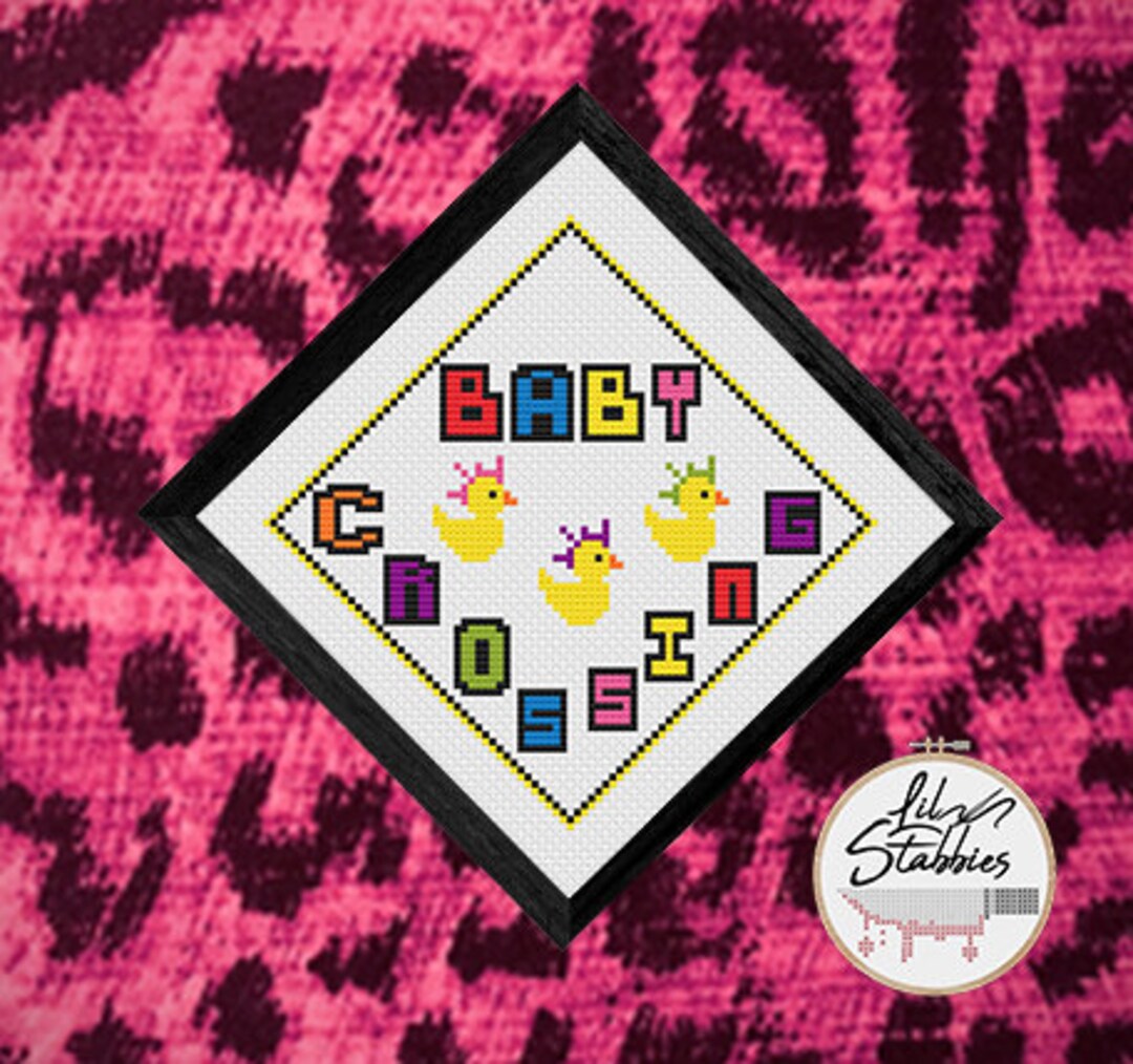 Punk Baby Crossing - Punk Cross Stitch Pattern - Goth Cross Stitch ...